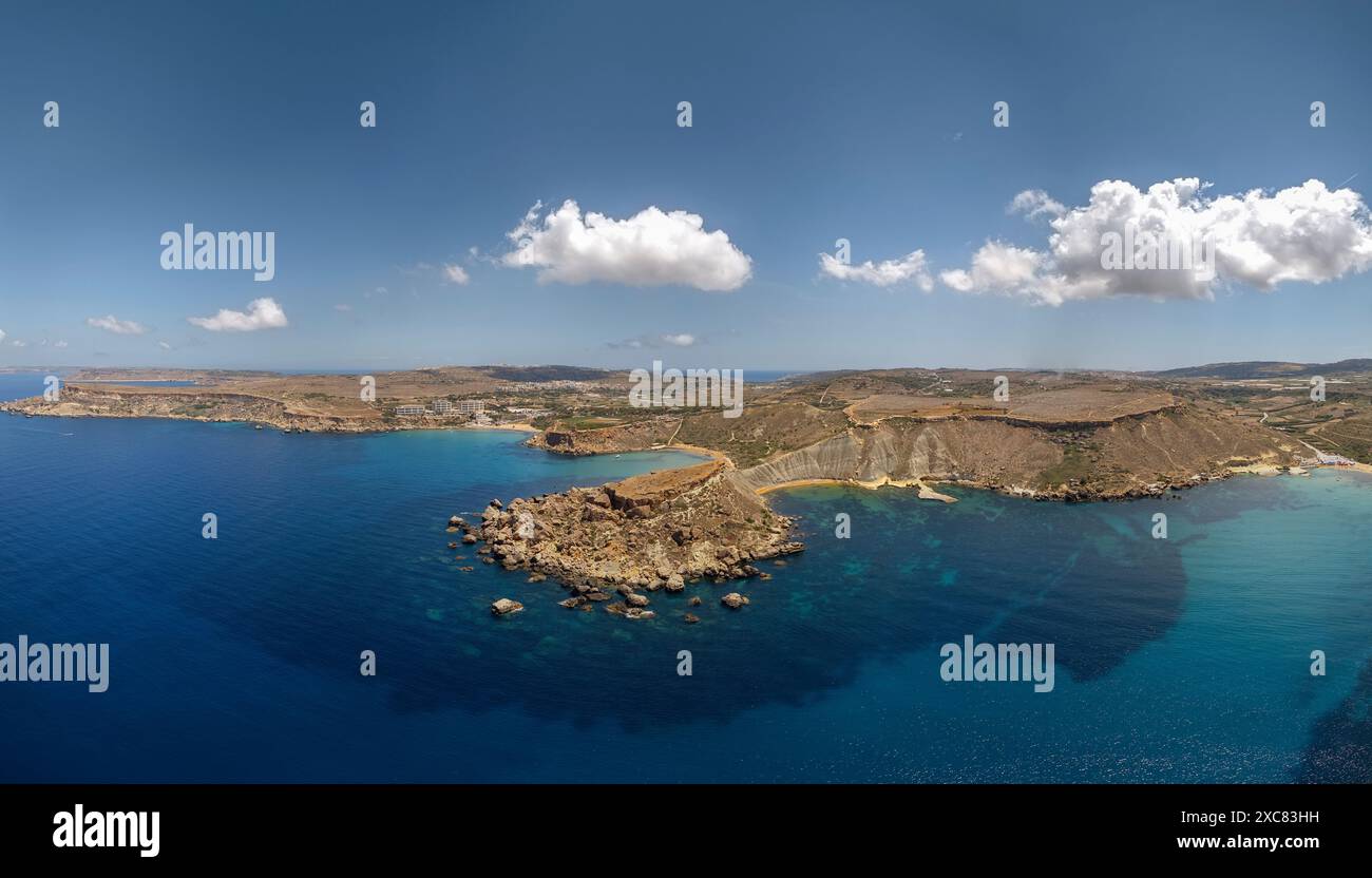 Mgarr, Malta - Panorama of Gnejna bay, the most beautiful beach in ...