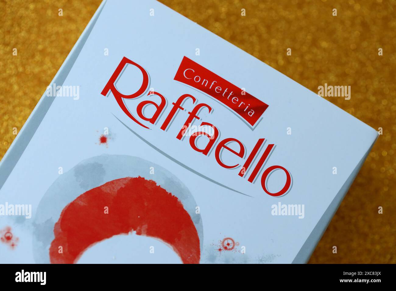 KYIV, UKRAINE - APRIL 20, 2024 Ferrero Raffaello premium sweets ...