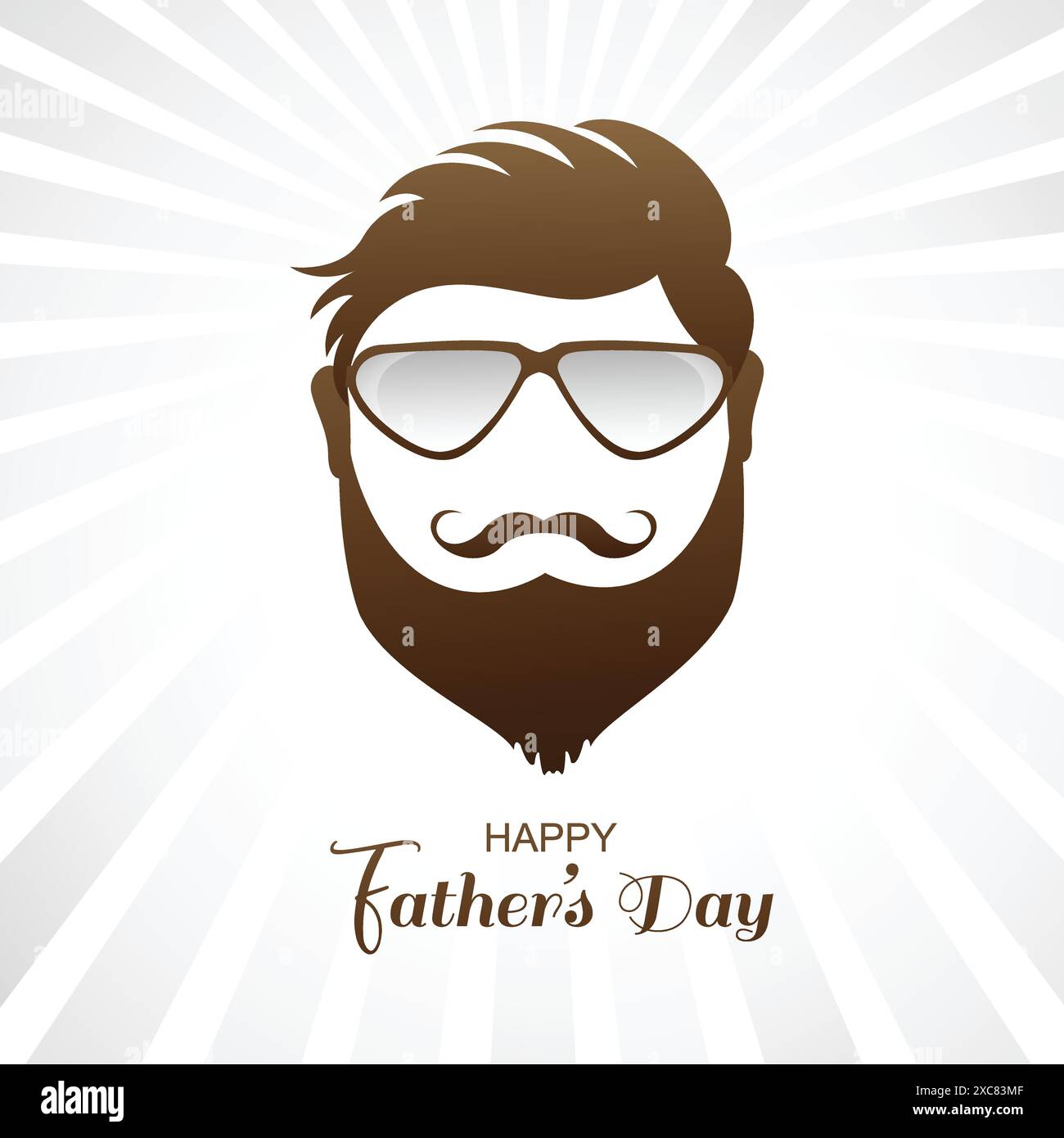 Beautiful man face with beard on mustache glasses happy fathers day ...