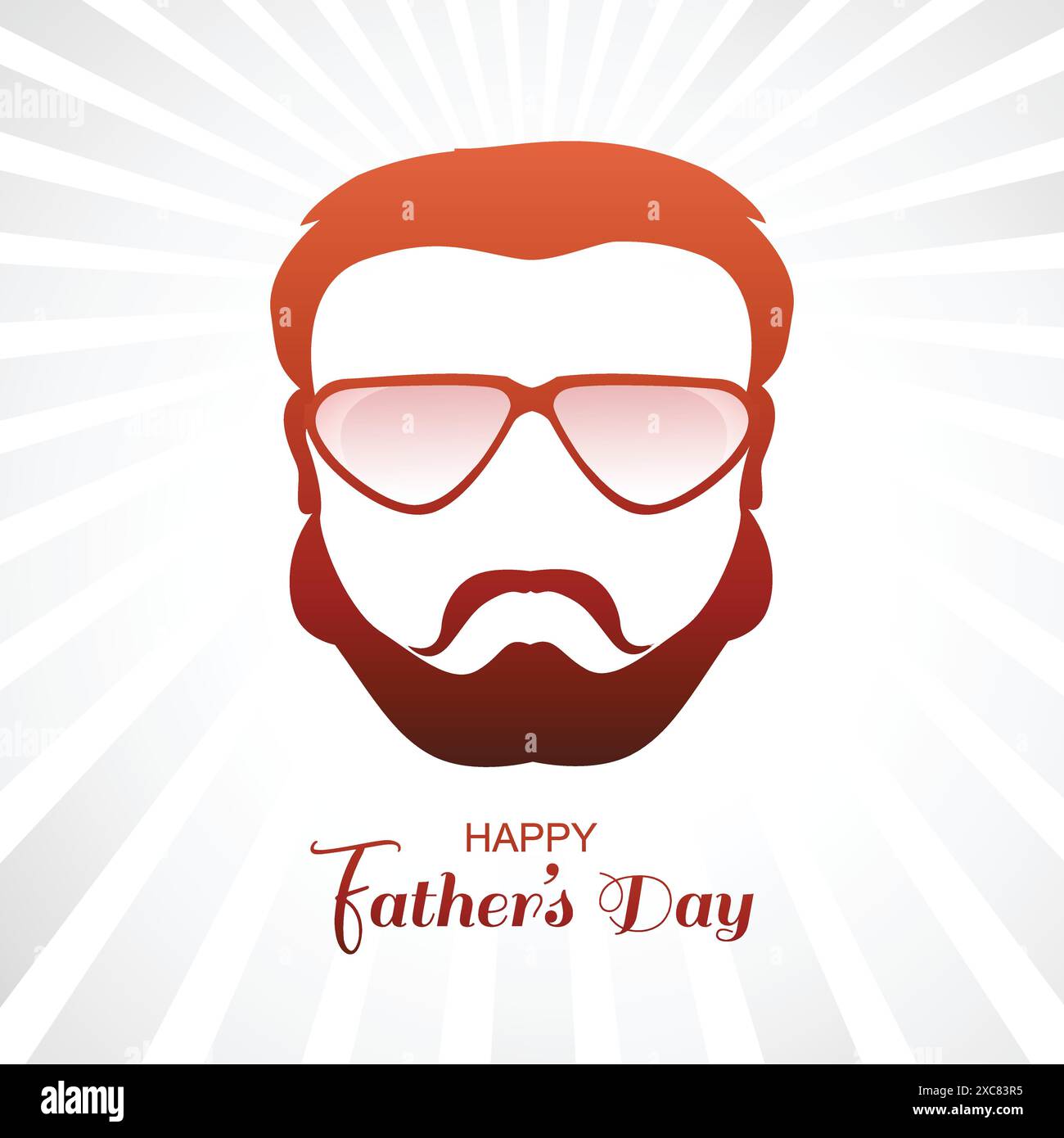 Beautiful man face with beard on mustache glasses happy fathers day ...