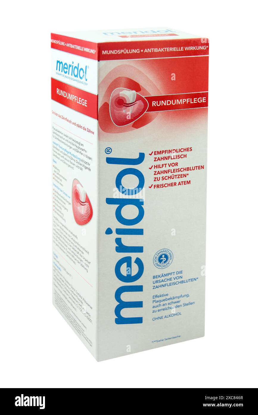 Hamburg, Germany - June 14 2024: German Meridol mouthwash isolated on ...