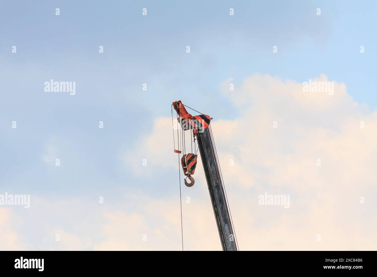 telescopic arms of mobile construction crane truck Stock Photo - Alamy