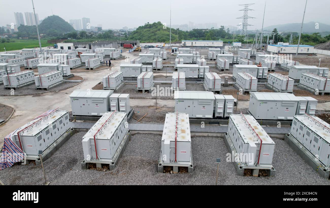 LIUZHOU, CHINA - JUNE 11, 2024 - A centralized energy storage power ...