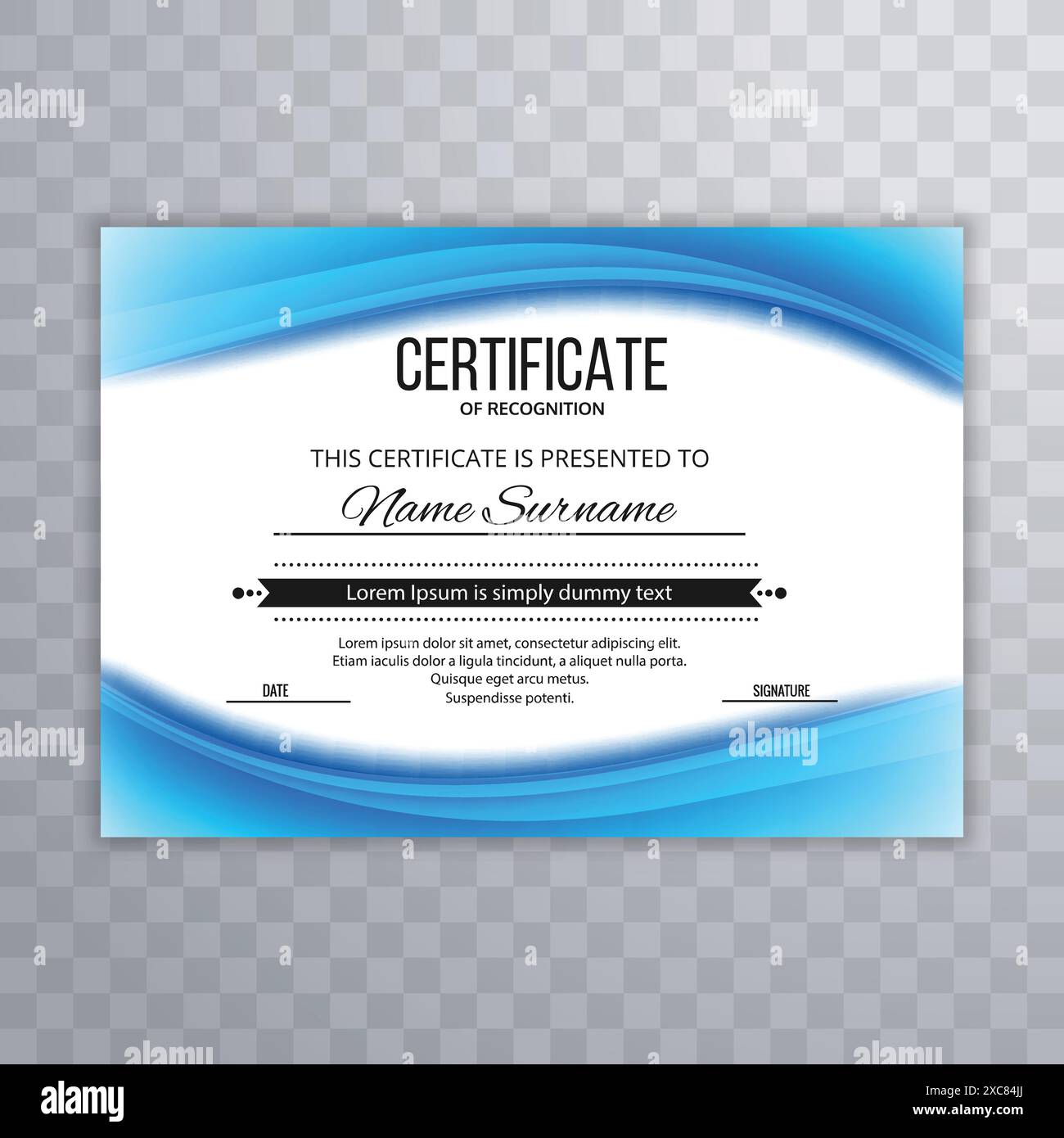 Abstract blue wave diploma certificate design Stock Vector Image & Art ...