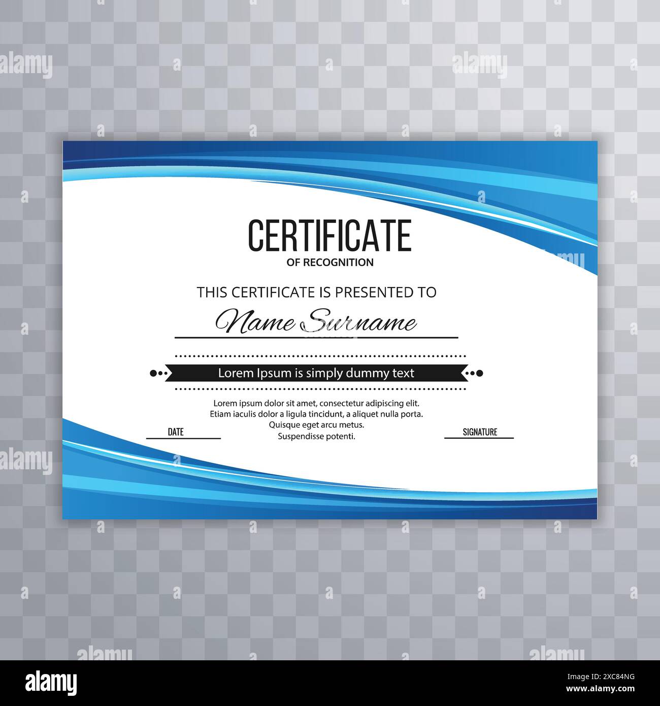 Certificate creative template blue wave design Stock Vector Image & Art ...
