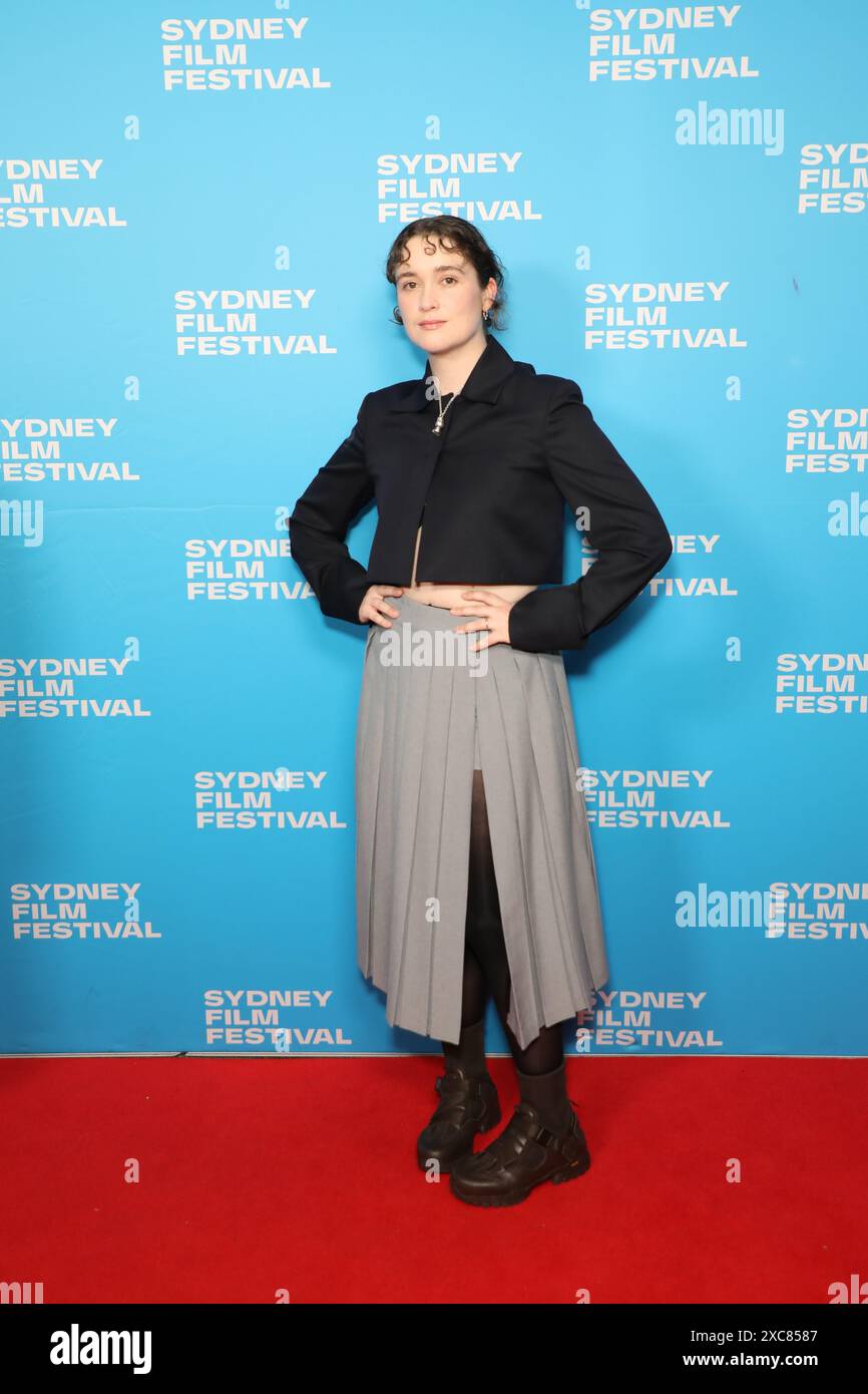 Sydney, Australia. 15th June 2024. Alice Englert arrives on the red ...