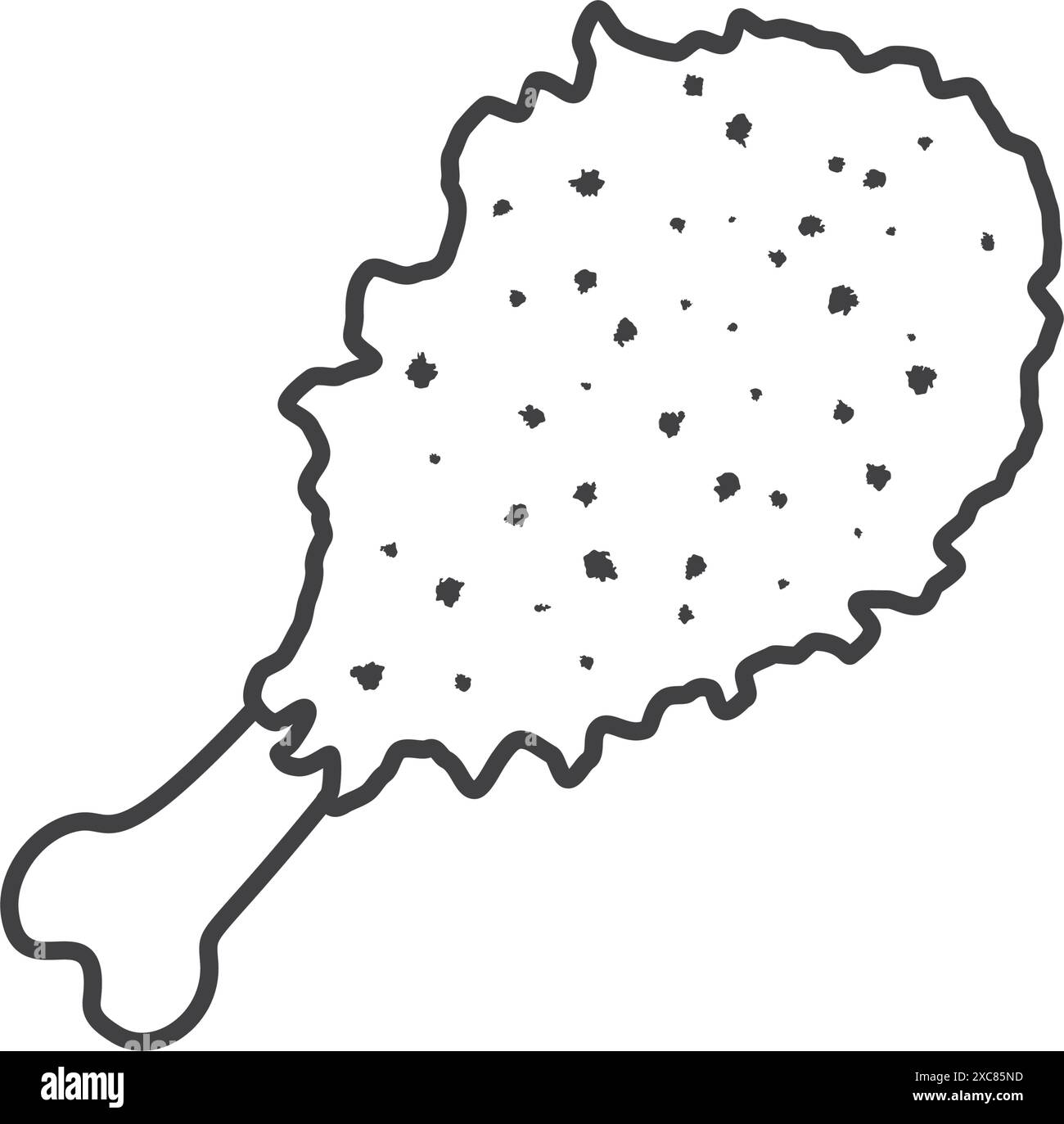 Chicken leg icon in flat style. Fast food menu vector illustration on ...