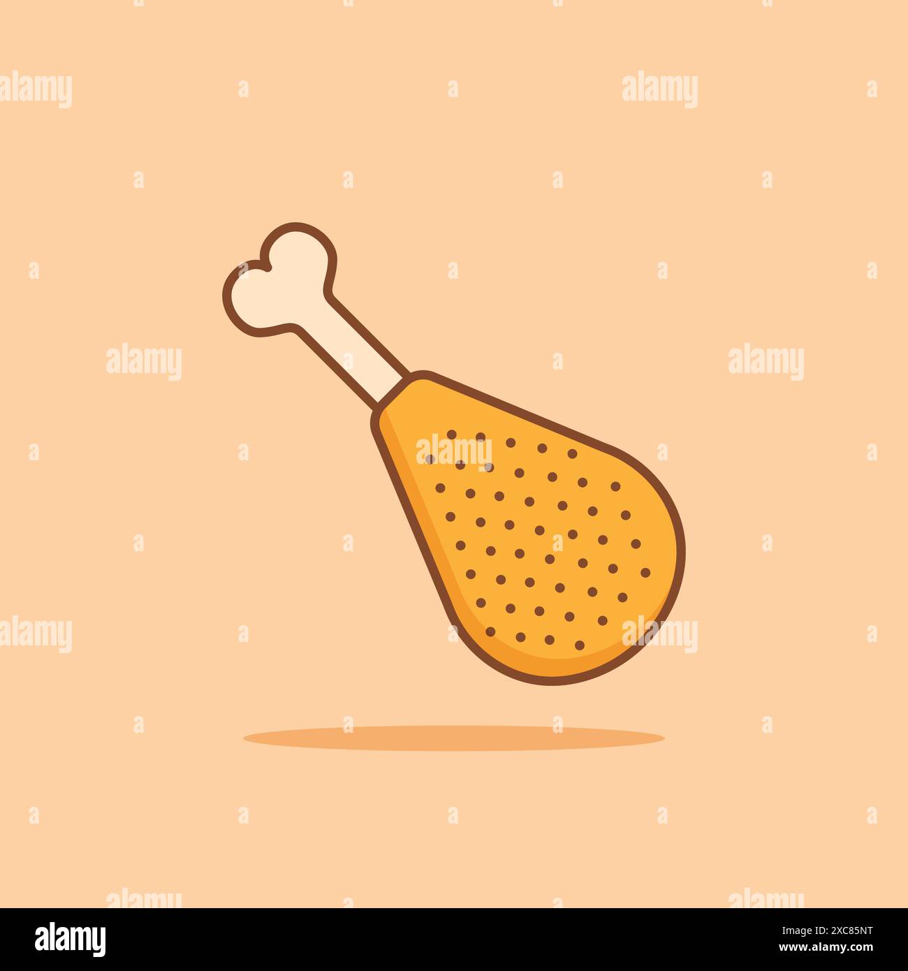 Chicken leg icon in flat style. Fast food menu vector illustration on ...
