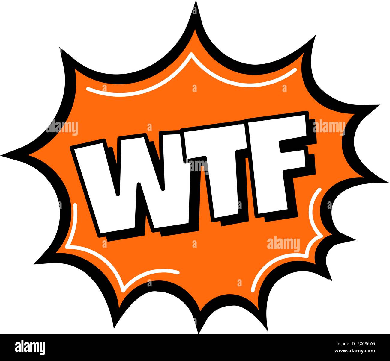 Pow comic bubble. Sound dialogue speech bubbles with word WTF. Pop art expression in bright ...