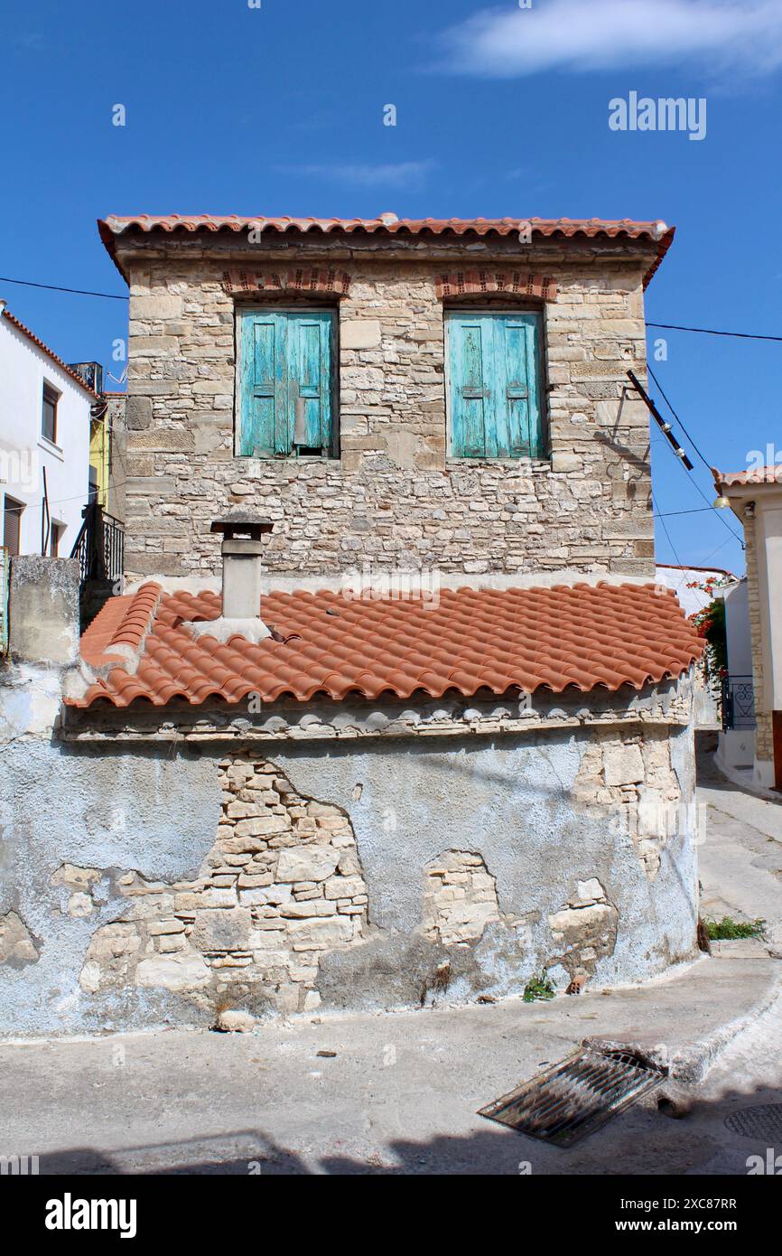 Mitilinii village is located at the center of the island of Samos at ...