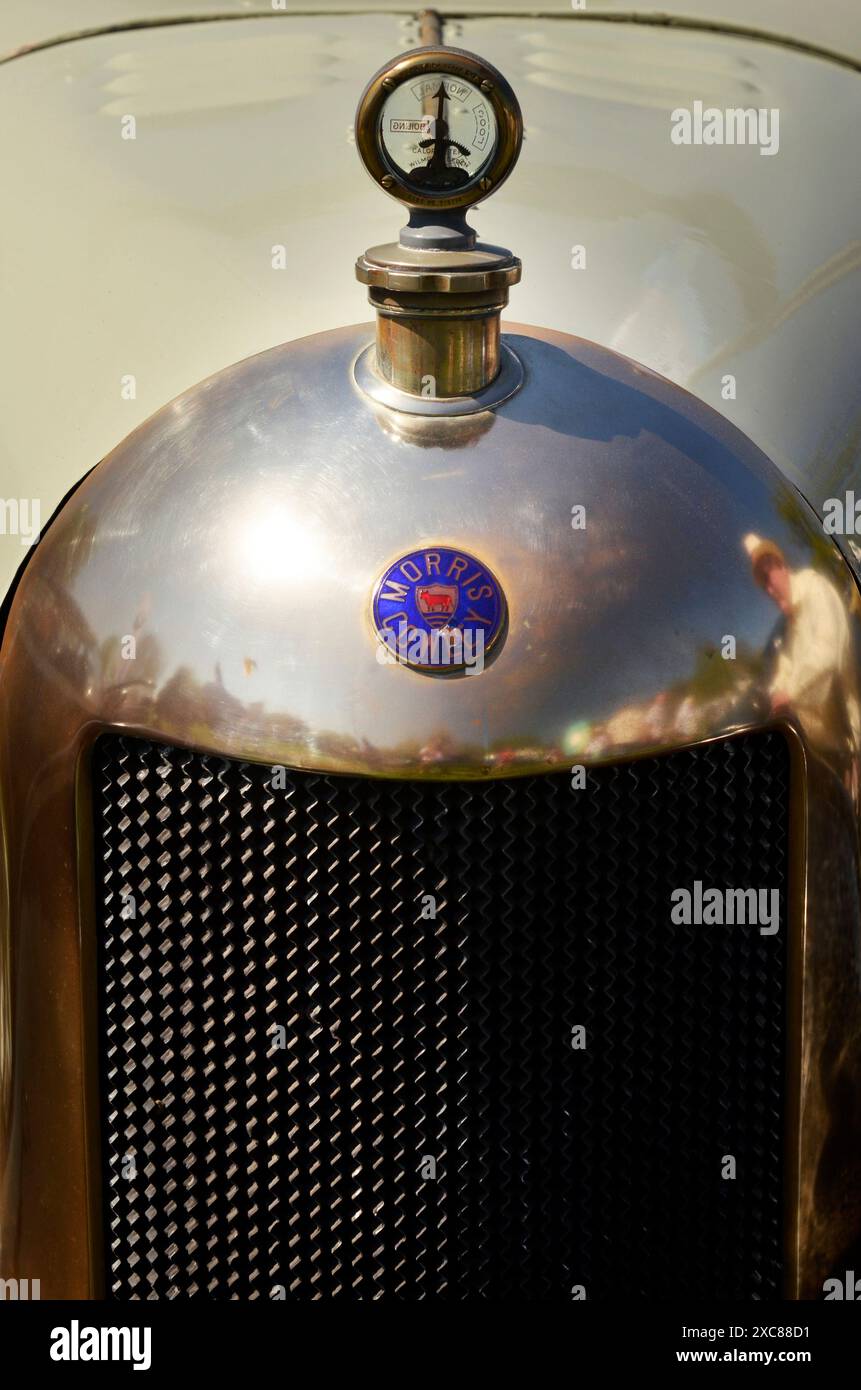 vintage morris cowley radiator grill, header tank and temperature gauge ...