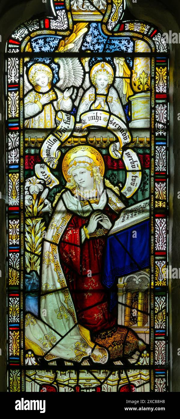 Stained glass window of Annunciation by Charles Eamer Kempe, church of ...