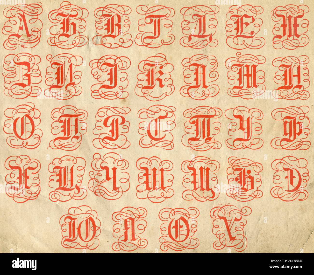 Vintage Victorian alphabet Stock Photo - Alamy
