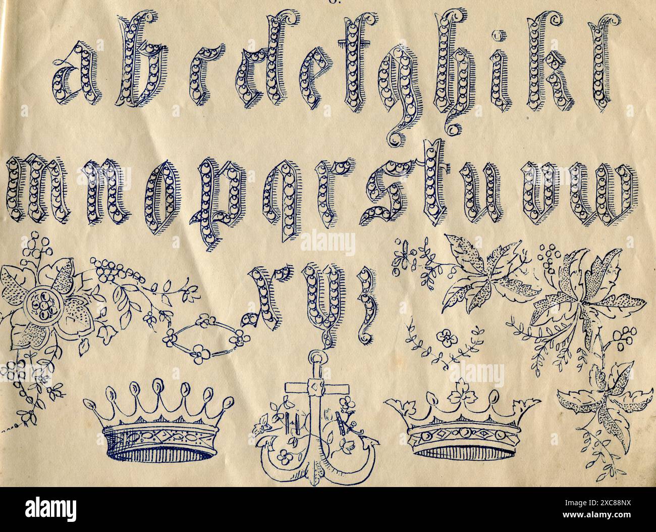 Vintage Victorian alphabet Stock Photo - Alamy