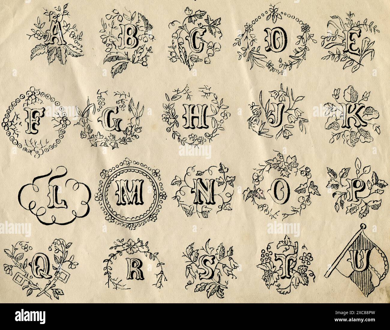 Vintage Victorian alphabet Stock Photo - Alamy