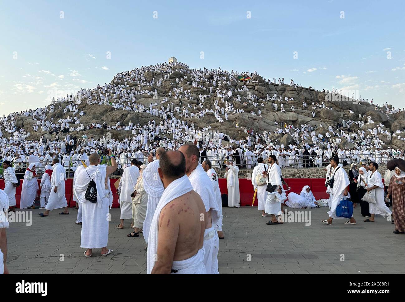 Muslim pilgrims pray at dawn on Saudi Arabia s Mount Arafat, also known ...