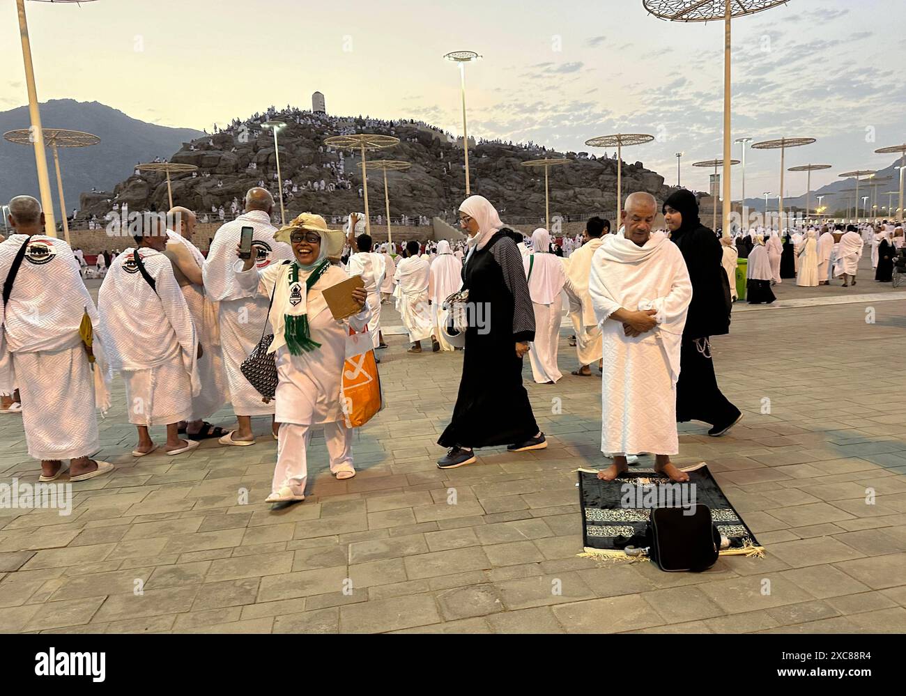 Muslim pilgrims arrive on Mount Arafat during the Hajj 2024 pilgrimage ...