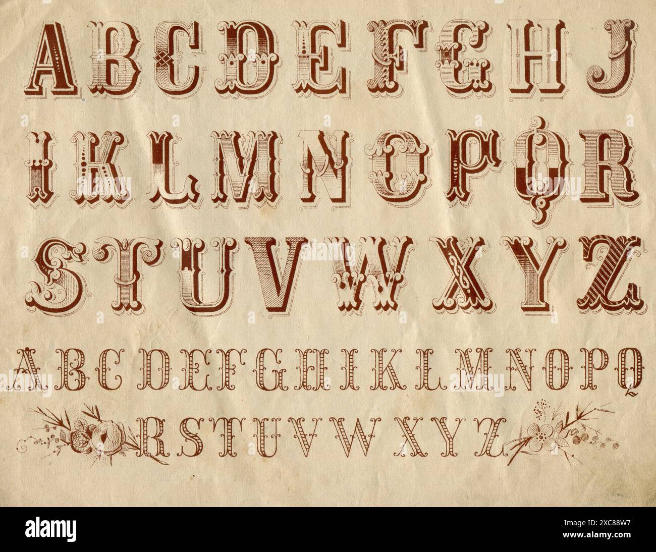 Vintage victorian alphabet hi-res stock photography and images - Alamy