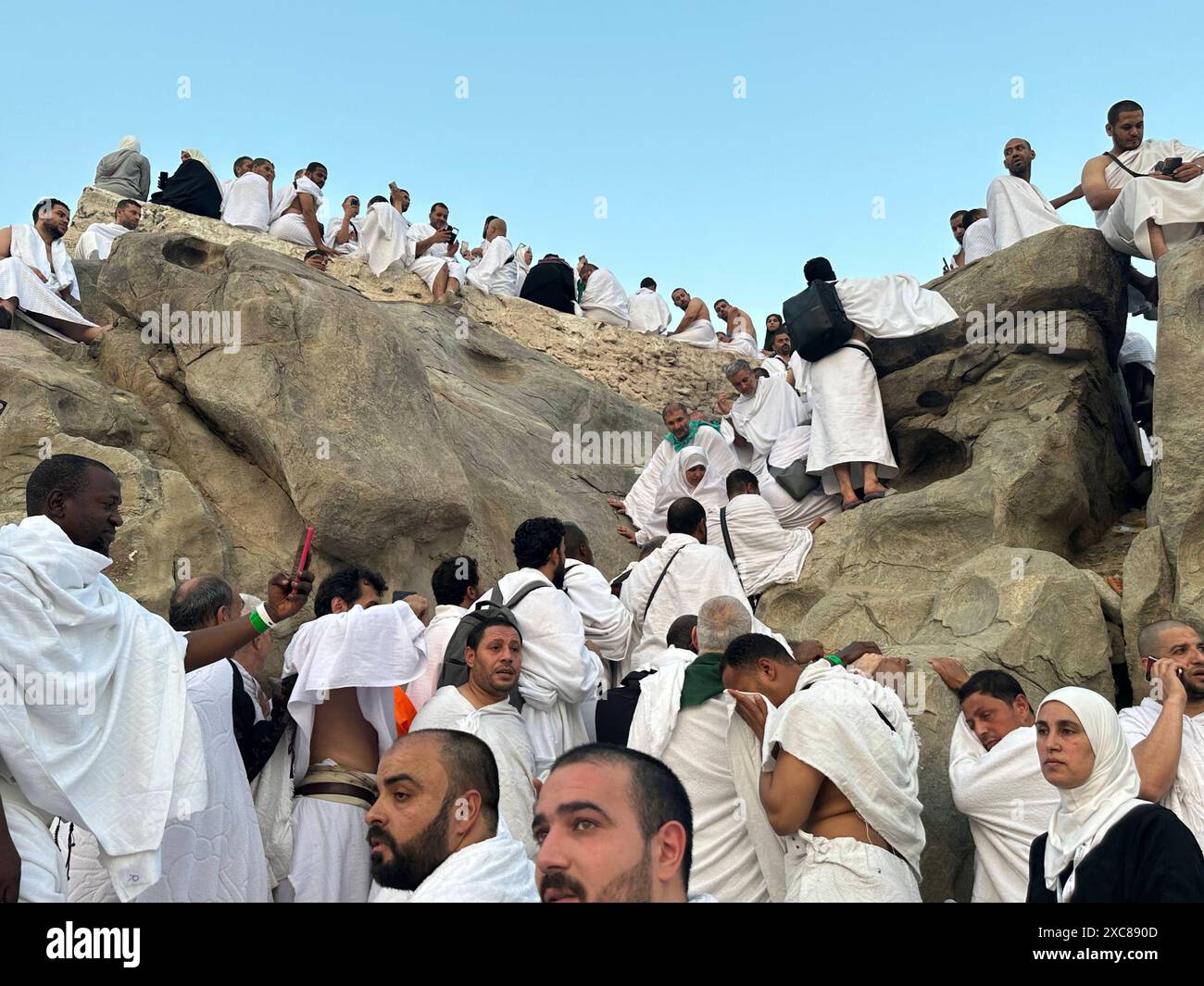 Muslim pilgrims pray at dawn on Saudi Arabia s Mount Arafat, also known ...