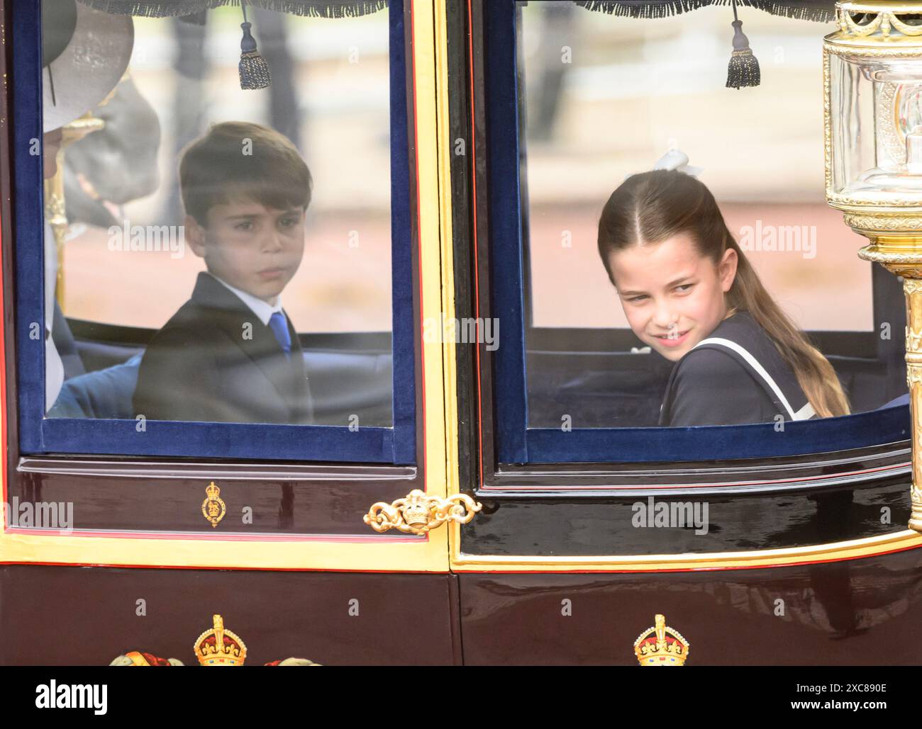 London, UK. June 15thth, 2024. Prince Louis and Princess Charlotte ...