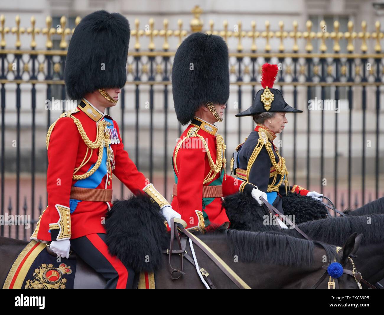(left to right) The Prince of Wales, Duke of Edinburgh and the Princess ...