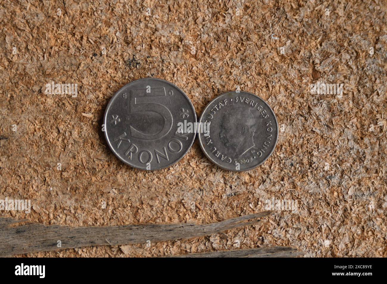 Copenhagen/ Denmark/15 JUNE 2024/Swedish coins kronor in danish capital ...