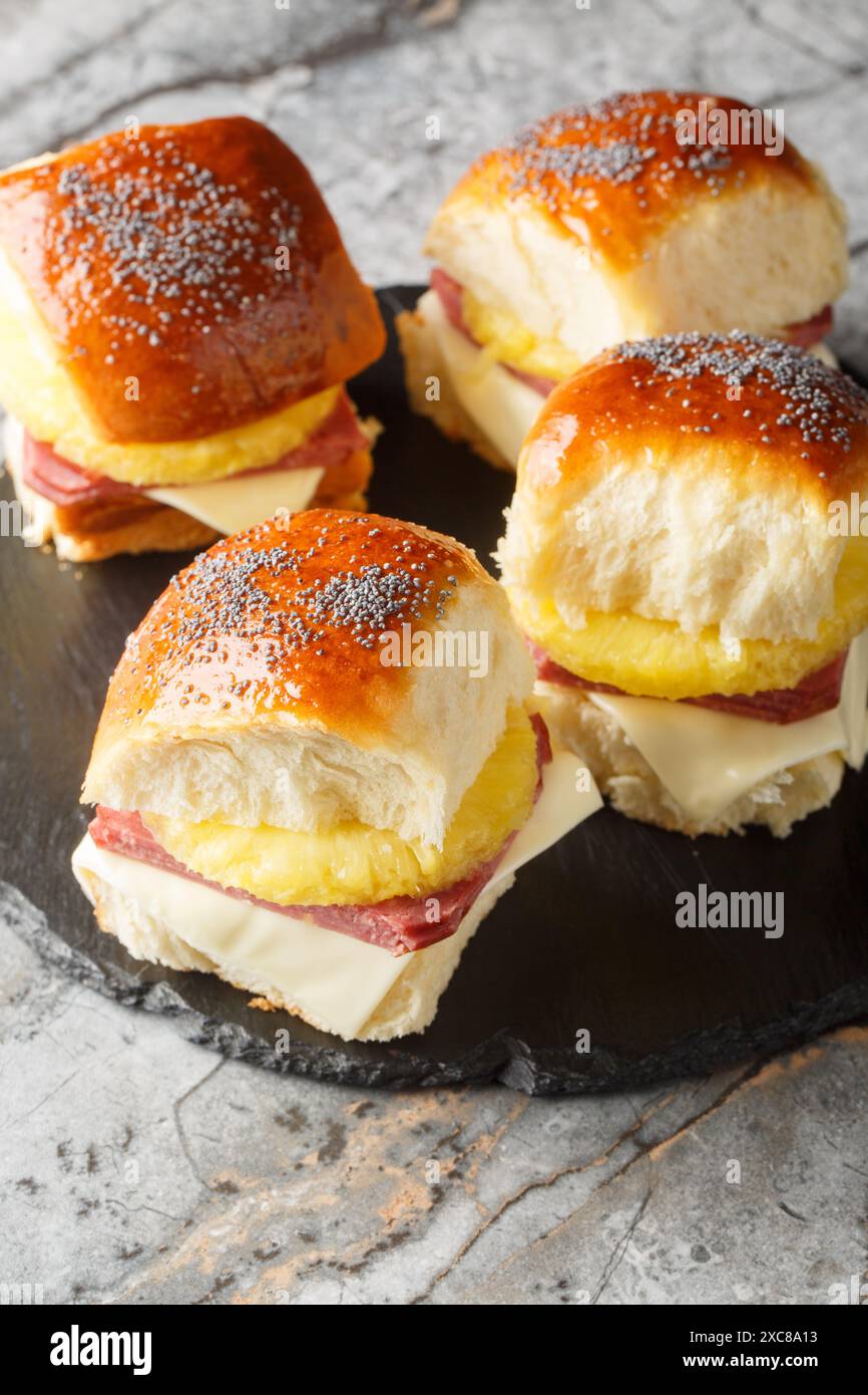 Ham cheese sliders on homemade hi-res stock photography and images - Alamy