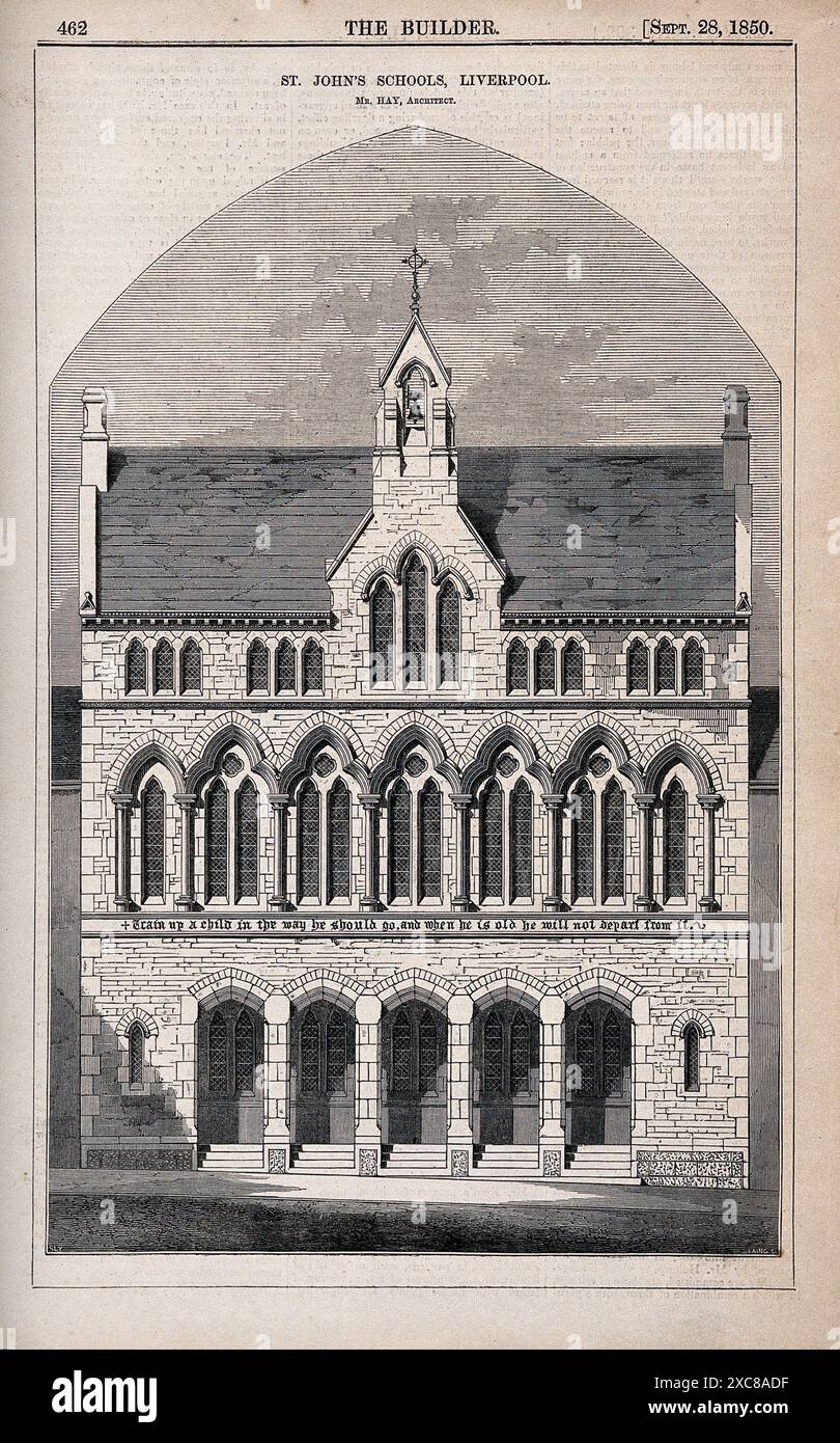 This wood engraving, created in 1850 by Laing after a design by B. Sly ...