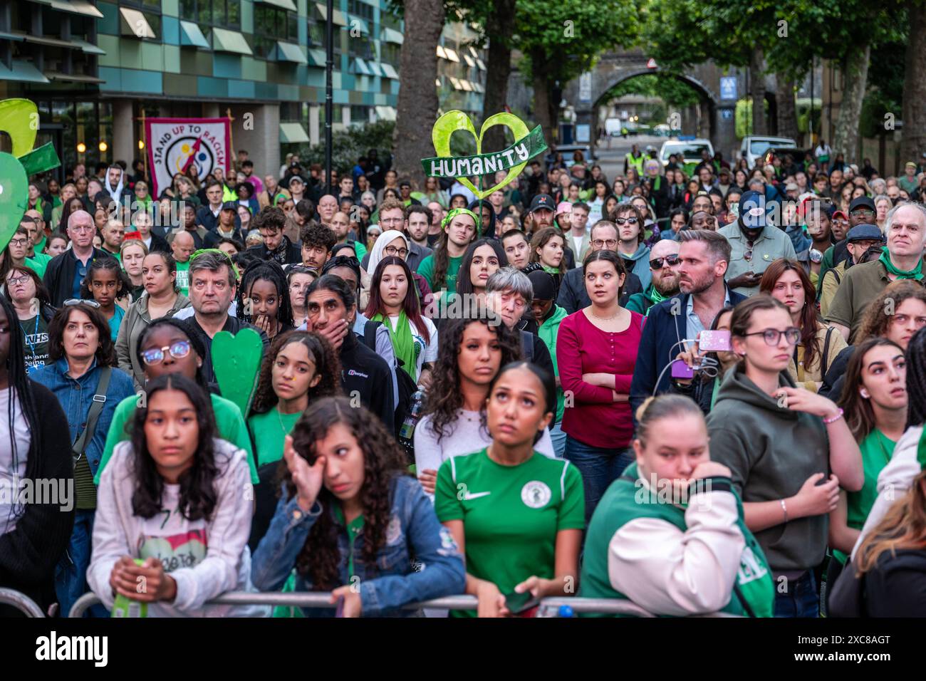 14th June 2024 London / UK. Thousands gathered for a silent march ...
