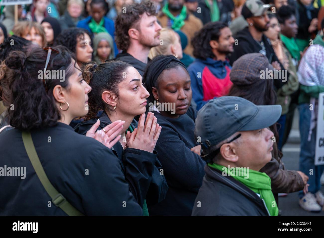 14th June 2024 London / UK. Thousands gathered for a silent march ...