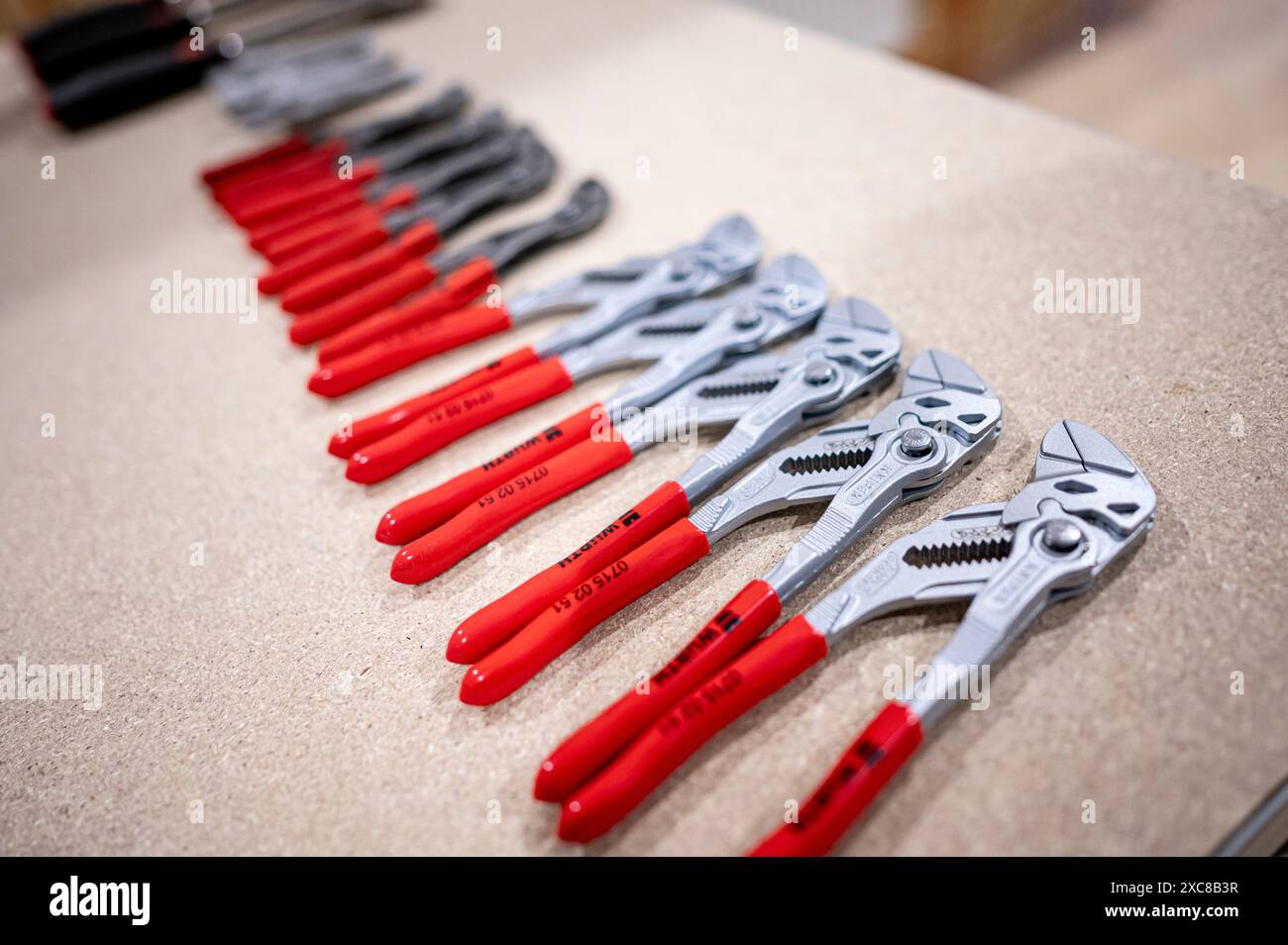 Blankenfelde Mahlow, Germany. 14th June, 2024. Various pipe wrenches ...