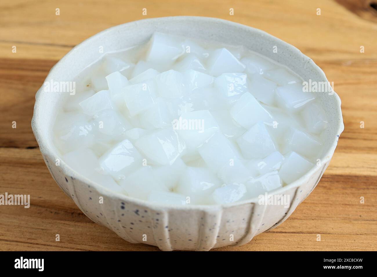 Nata de Coco, Mini Cube Coconut Gel in Sweet Syrup. Served in Ceramic ...