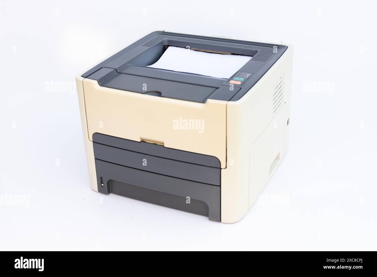 Printer Printing Documents on White Background Stock Photo - Alamy