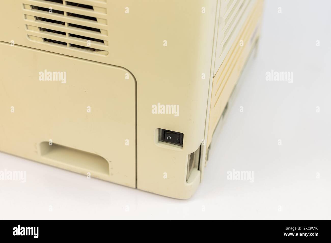 Closeup of Printer On/Off Switch Button Stock Photo - Alamy