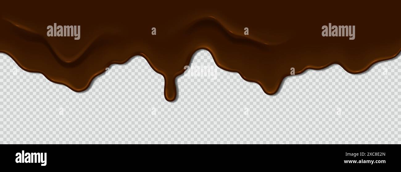 Melted milk chocolate dripping on an isolated background. Wave of ...