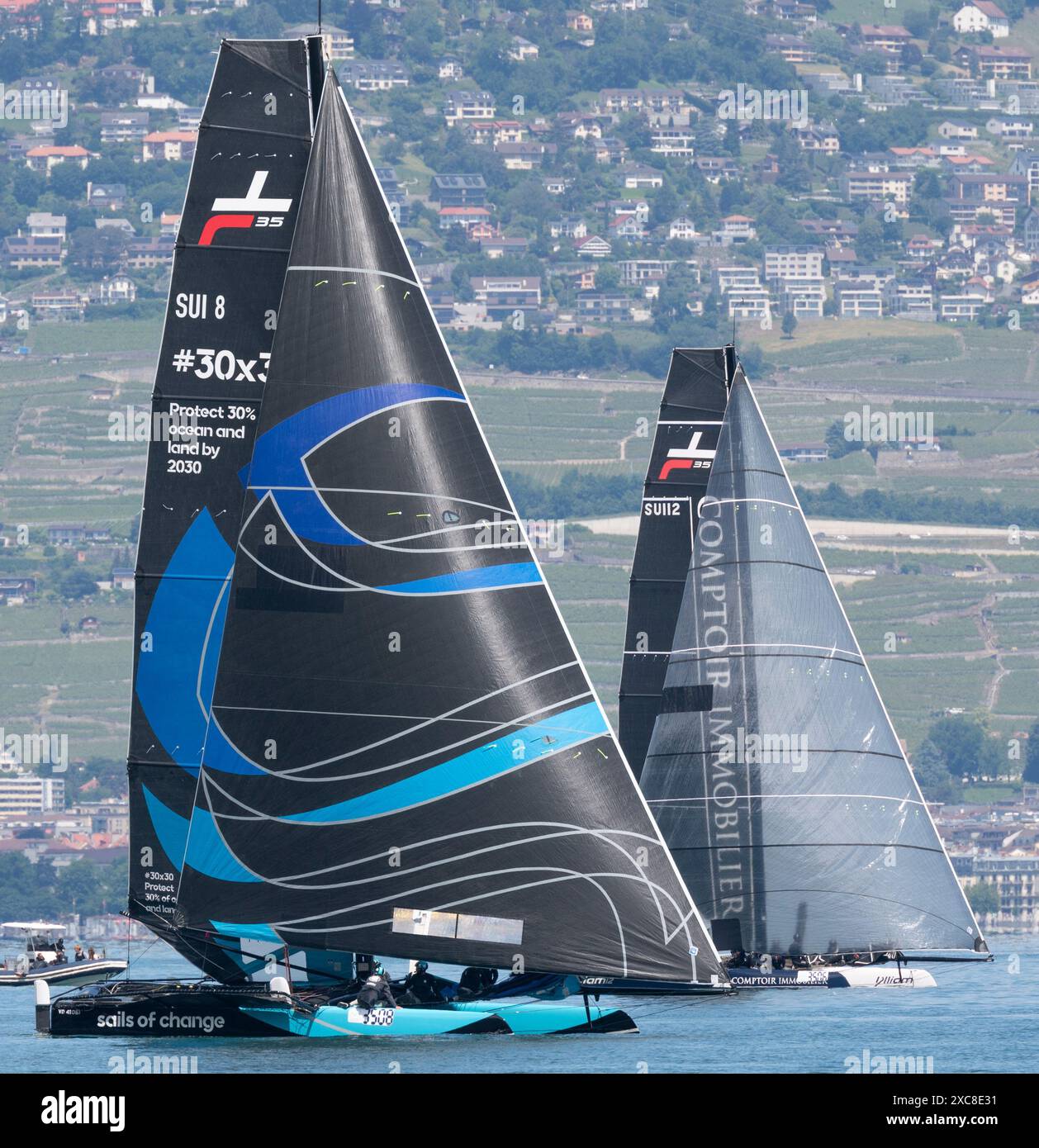 Geneva Switzerland, 15th June 2024. competitors arrive at midrace at Le ...