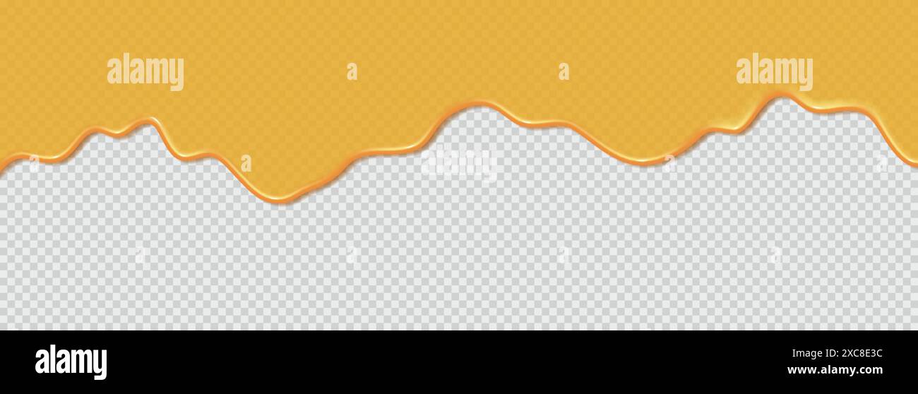 Flowing liquid yellow machine or sunflower oil, maple syrup or sauce ...