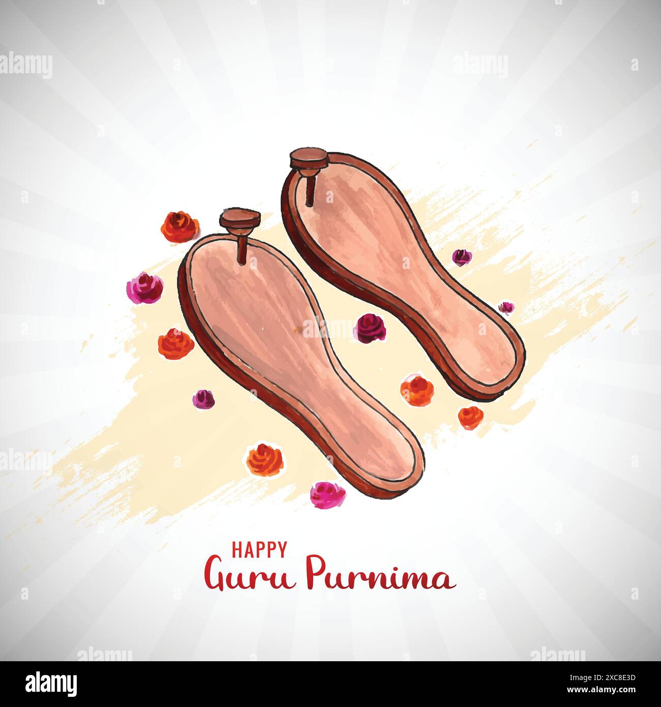 Guru purnima celebration on paduka card background Stock Vector Image ...