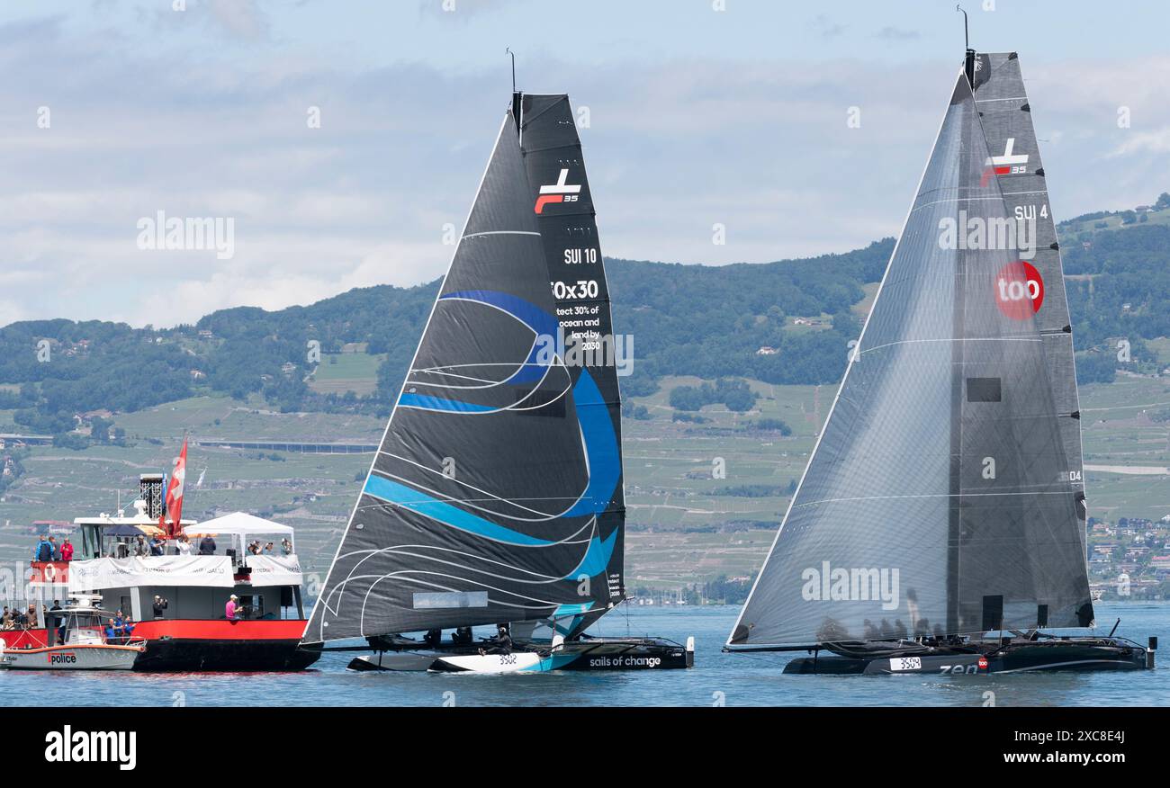 Geneva Switzerland, 15th June 2024. SUI 10 Sails of Change TF35 skipped ...
