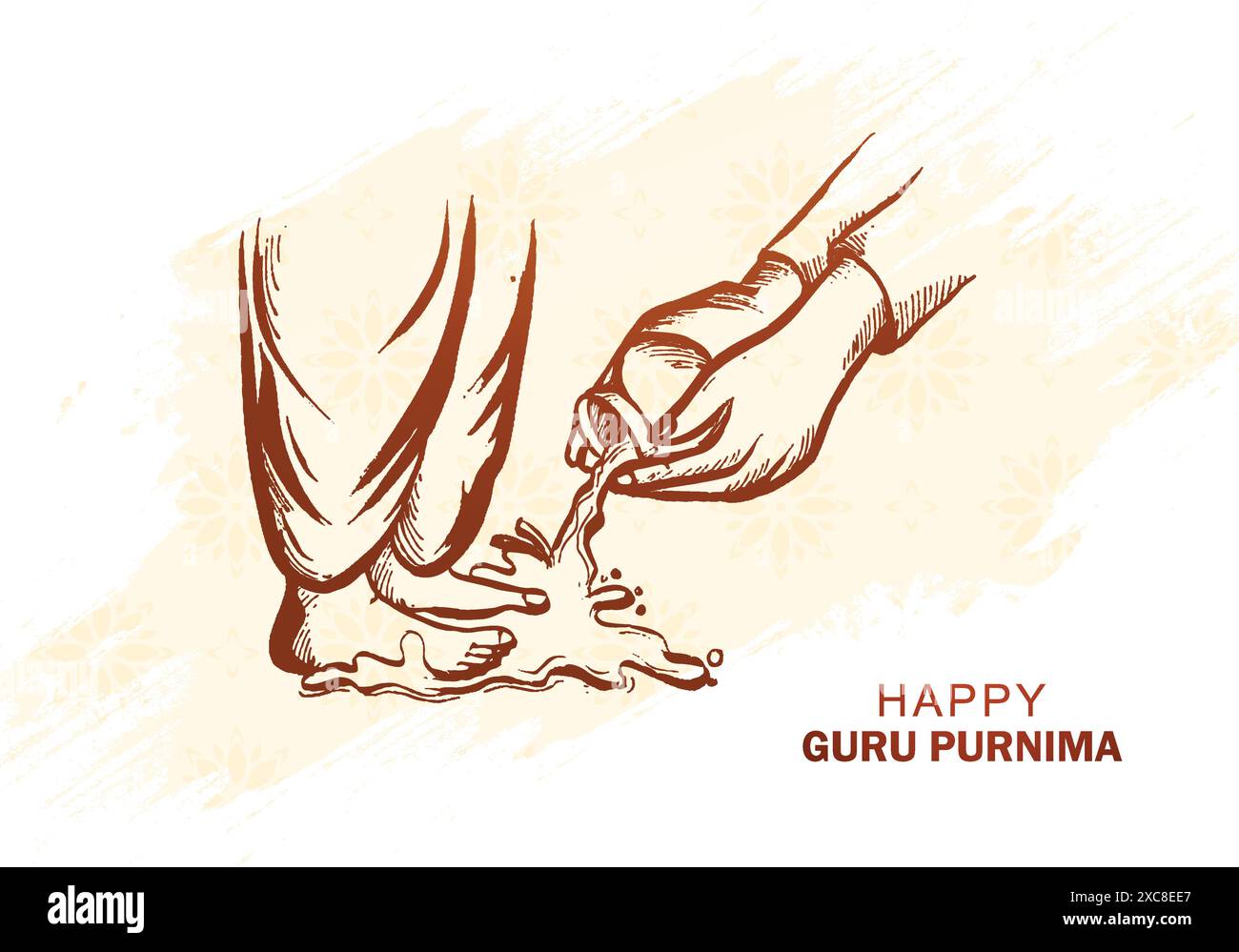 Hand draw sketch on honoring celebration guru purnima card background ...
