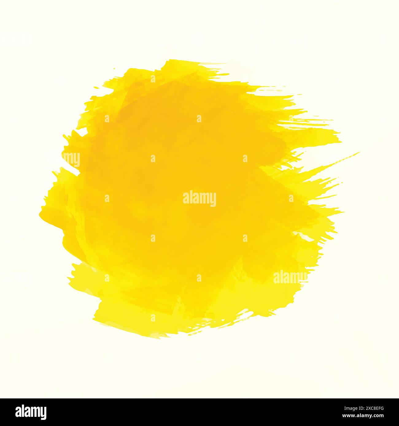 Hand draw yellow watercolor strock on white background Stock Vector ...