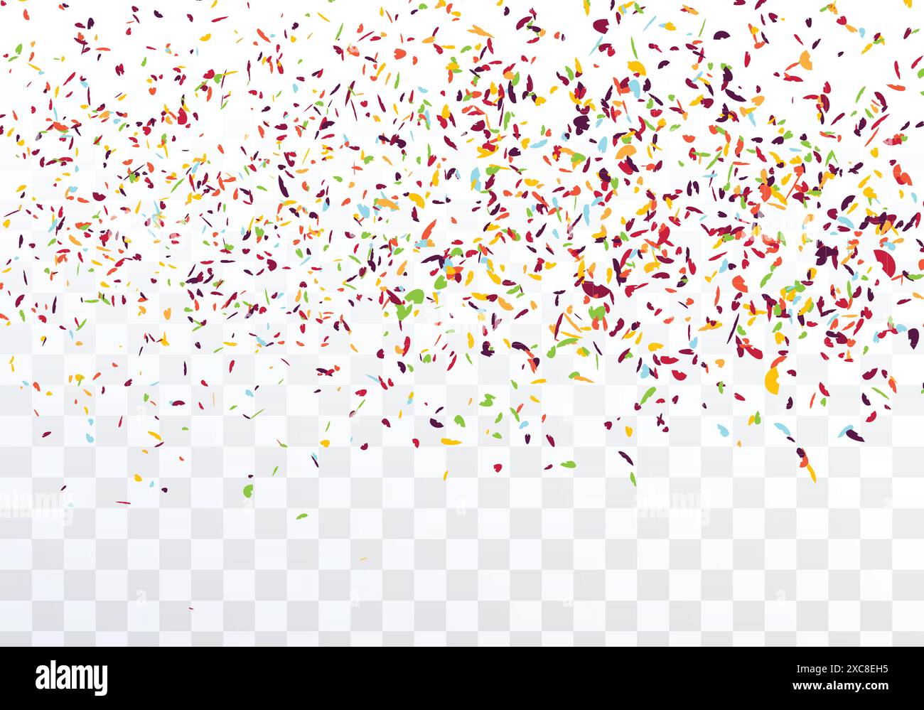 Birthday colorful confetti on transparent background Stock Vector Image ...