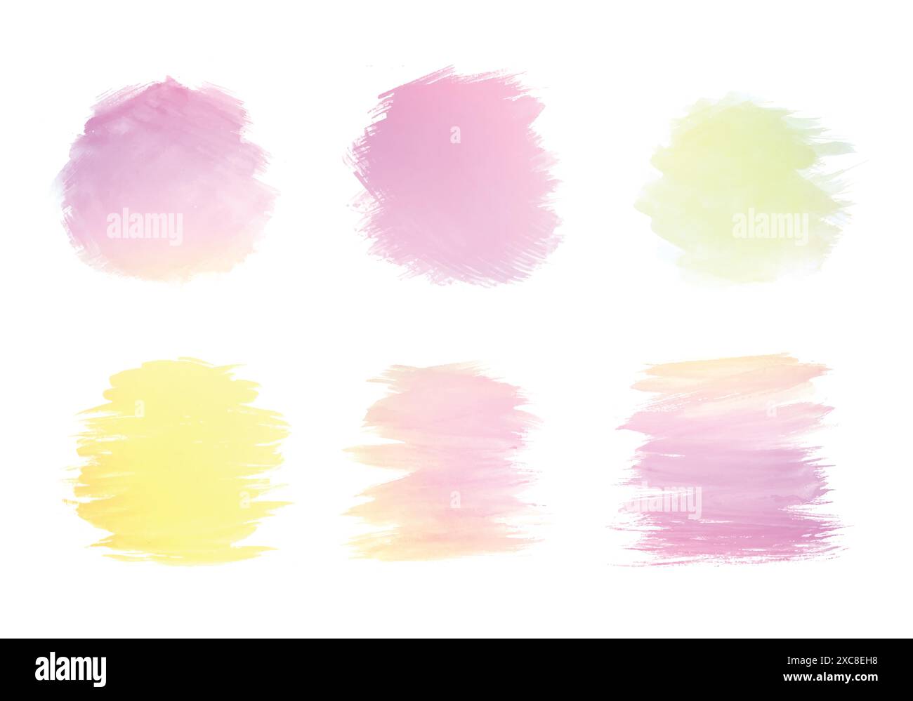 Hand draw colorful watercolor splash and stoke set design Stock Vector ...
