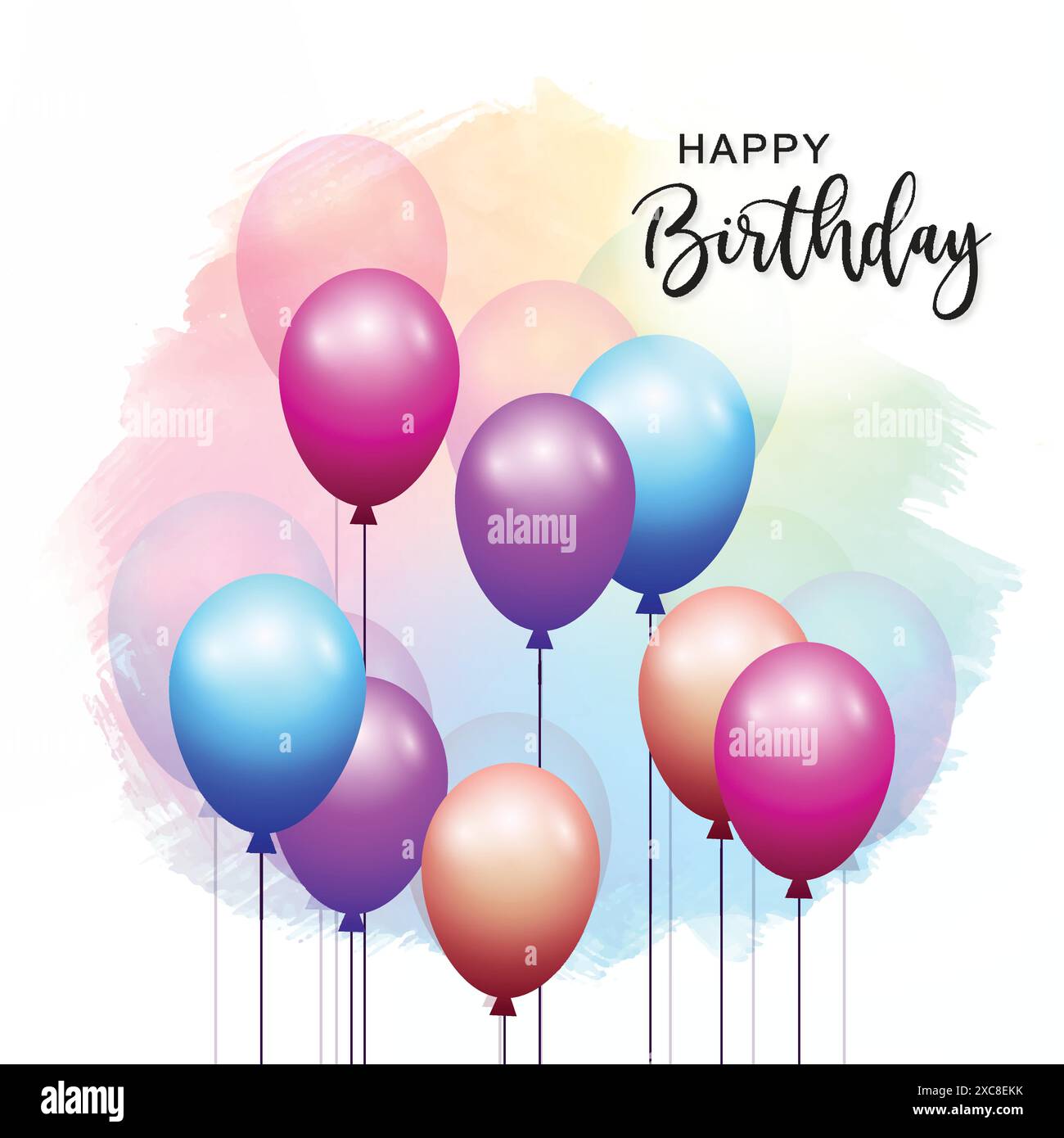 Colorful birthday balloons celebration card background Stock Vector ...