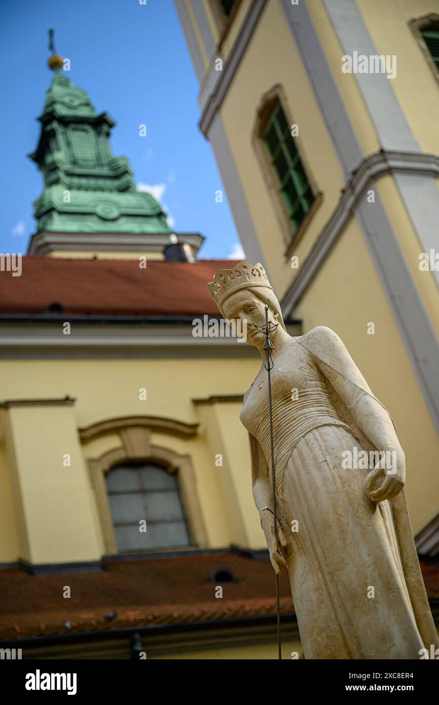 Statue of Szent Hedvig at the Budapest Inner-City Mother Church of Our ...