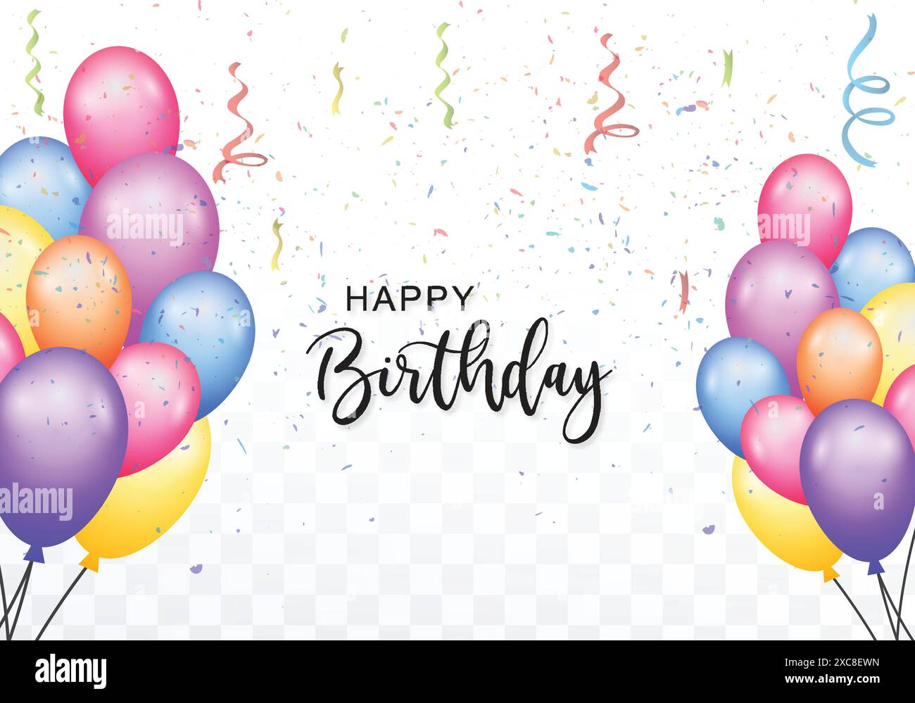 Happy birthday celebration on realistic balloons card background Stock Vector Image & Art - Alamy