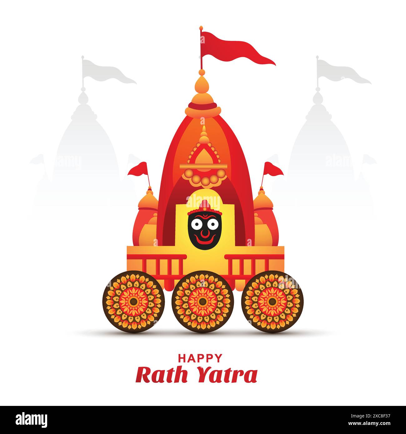 Rath yatra lord jagannath festival holiday background Stock Vector ...