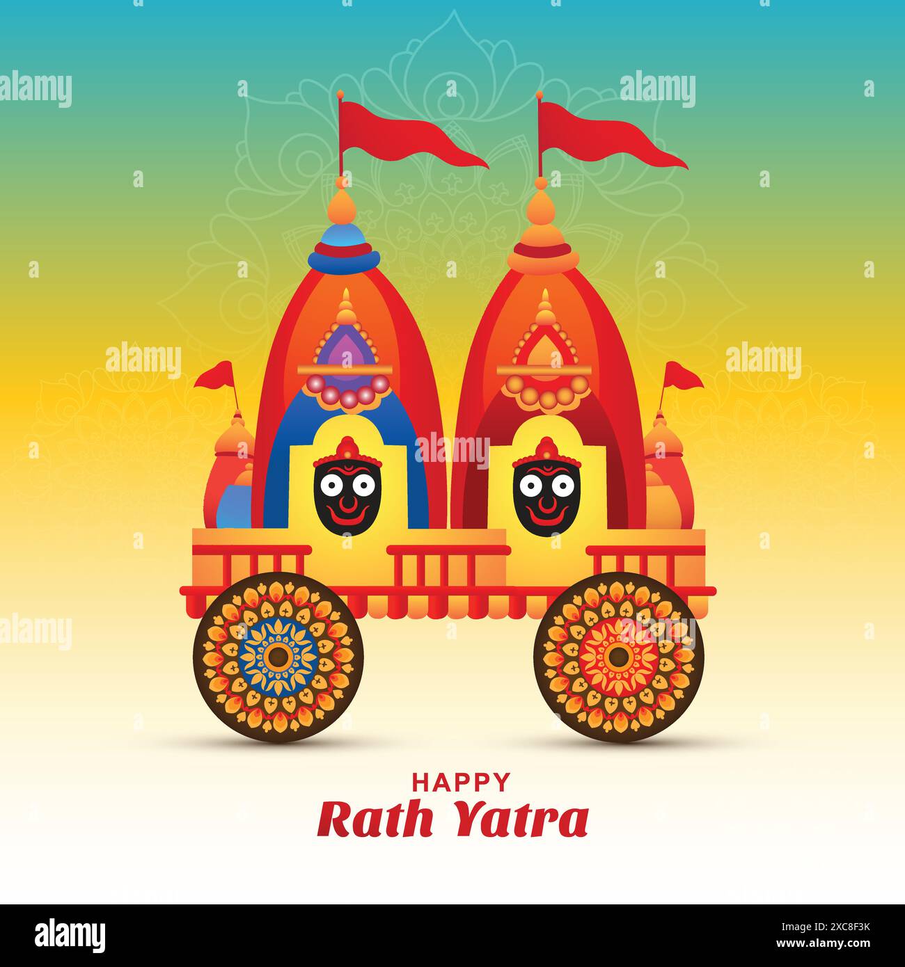 illustration of ratha yatra Lord of jagannath celebration background ...