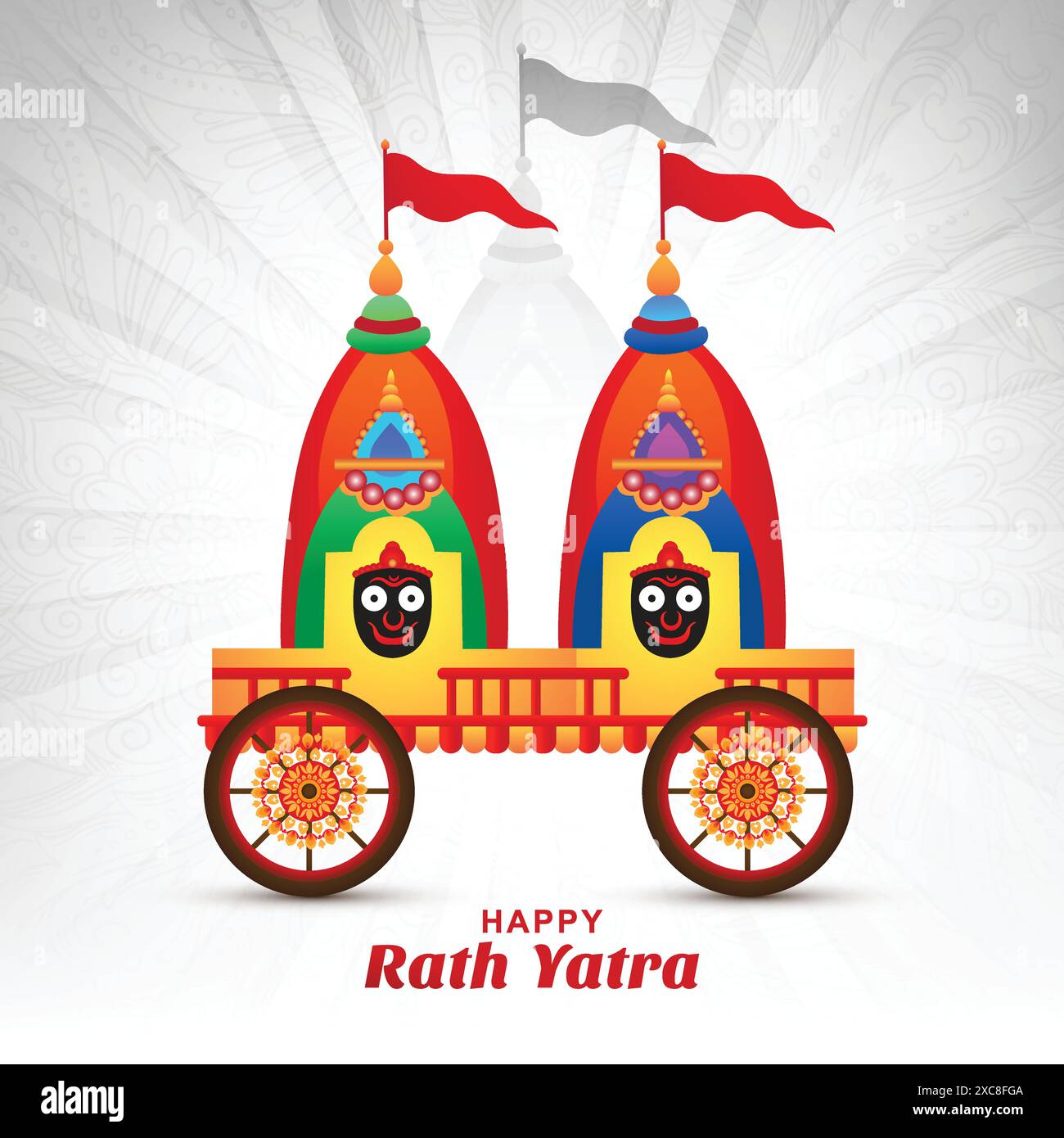 Beautiful rath yatra of lord jagannath holiday card background Stock ...
