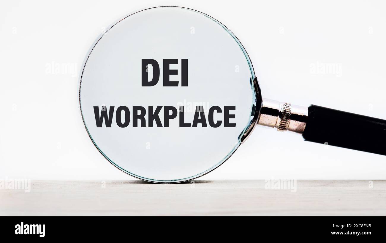 Diversity, equity, inclusion DEI symbol. Words DEI WORKPLACE written ...